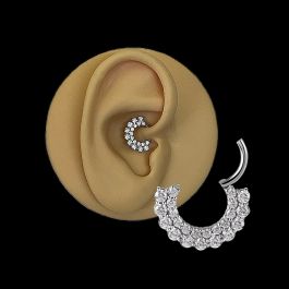 RING WITH ARCS OF ZIRCONIA FOR SEPTUM PIERCING
