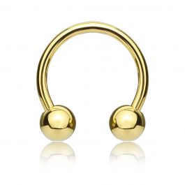 GOLDEN CIRCULAR BARBELL WITH BALLS