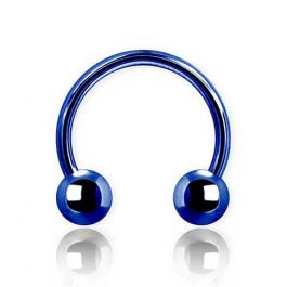 Titanium circular barbell with balls