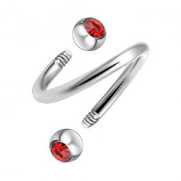 Steel Spiral Piercing with Crystals