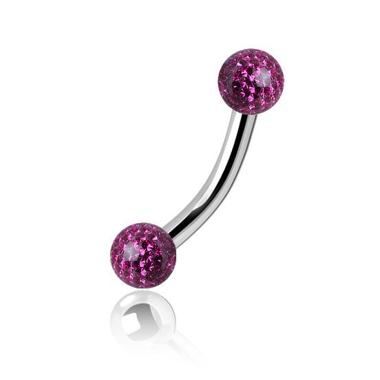 BANANA PIERCING WITH CRYSTAL AND RESIN SPHERES