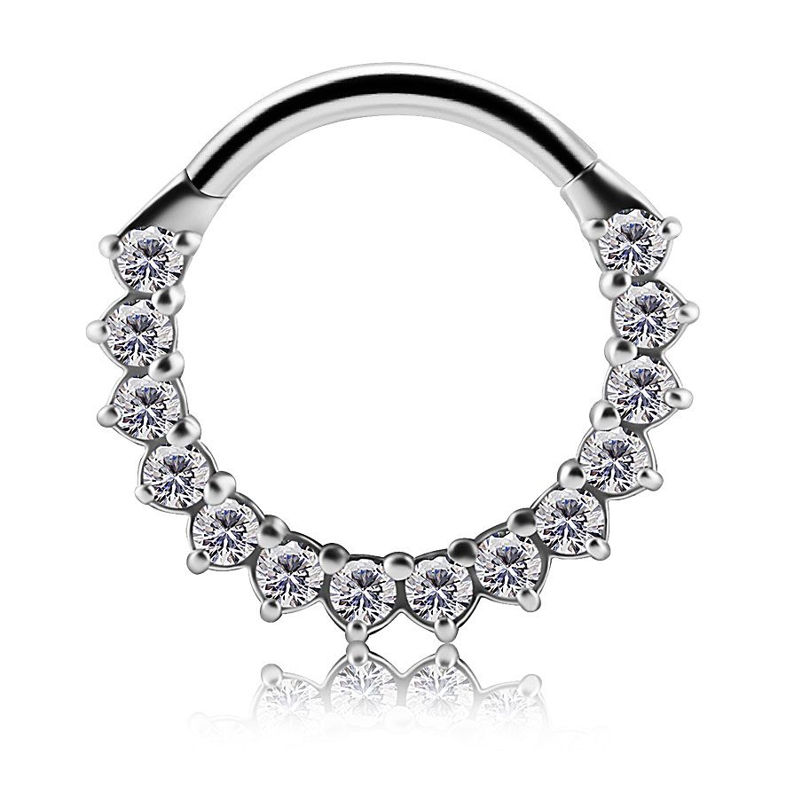 ROOK PIERCING CLICKER CON CUBIC ZIRCONIA
