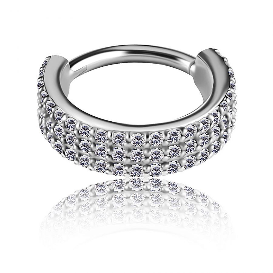 HELIX PIERCING WITH THREE ROWS OF CRYSTALS