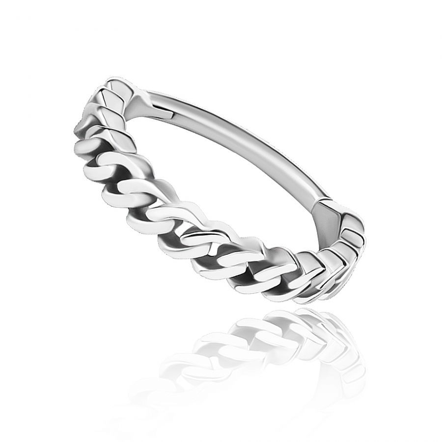 CUBAN CHAIN HINGED CONCH RING