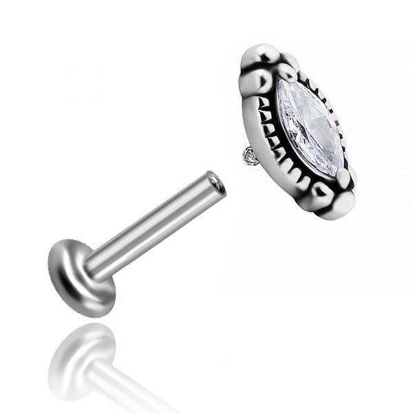 ORECCHINO CON CRISTALLO MARQUISE PER PIERCING AL TRAGO