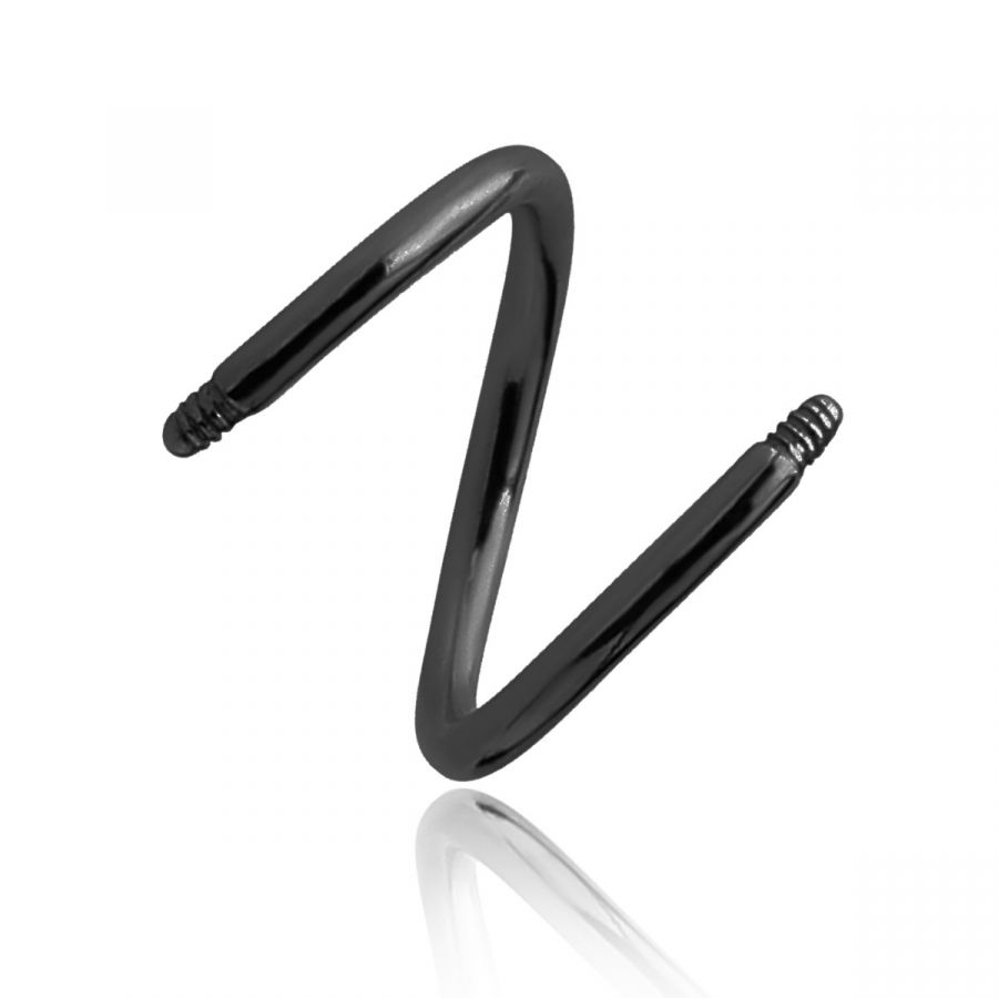 Black steel twister piercing without balls